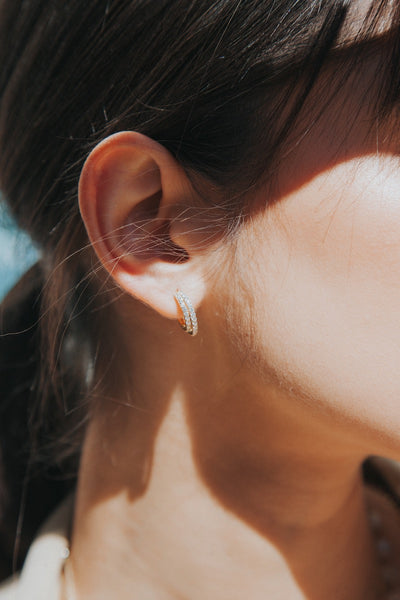 EVIL TWIN HUGGIES- 14K GOLD VERMEIL – Native Gem